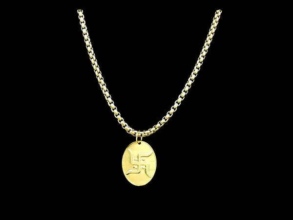 Rudra Rage SWASTIK GOLD PLATED PENDANT WITH GOLD CHAIN MENS Price in ...