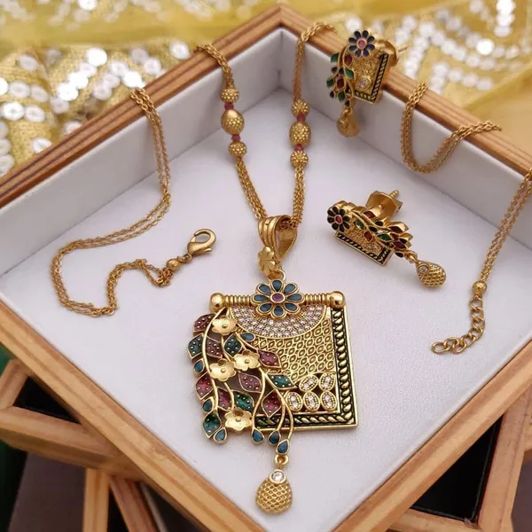 Vihaa Jewellery Micro Gold Plated American Diamond Jewellery Set For ...