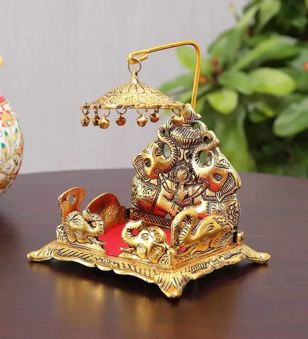 Kridaykraft Metal Ladoo Gopal Singhasan Krishna Idol Accessories ...