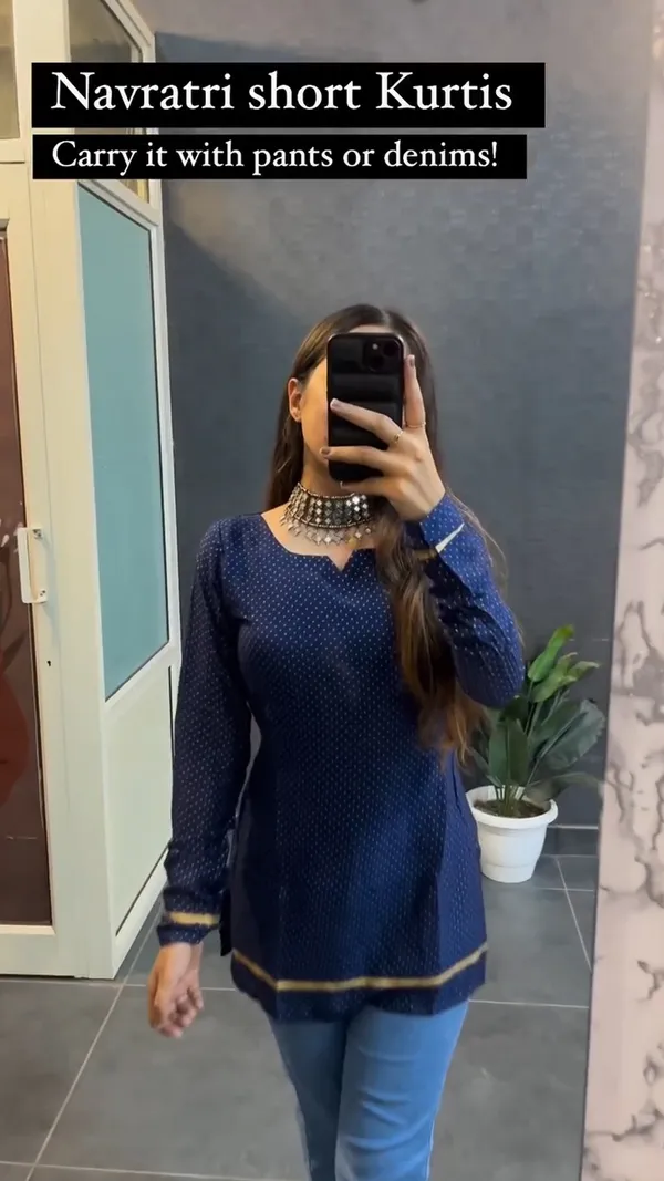 SAMVRITA Blue Cotton Printed Kurti Price in India - Buy SAMVRITA Blue ...