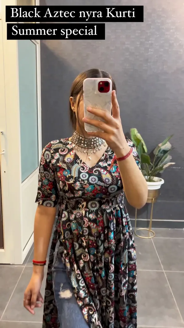 SAMVRITA Presented Summer Special Black Aztec Nyra Kurti Price in India ...