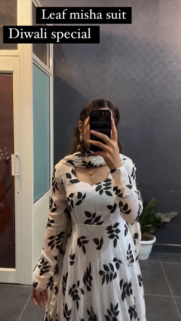 SAMVRITA Presented New Leaf Misha Suit Gown with Dupatta Price in India ...