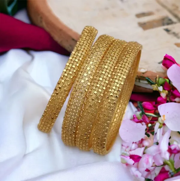 20 Carat Jewellery ( kalyani jewellers) Set Of 4 Gold Plated Dot Design Bangle Price in India ...