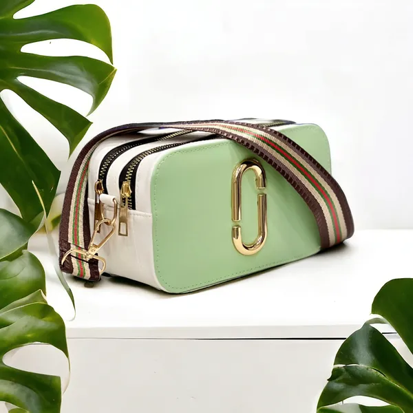 Fine Design Sea Green Gorgeous Metal Zip Sling Bag | Premium PU Leather ...