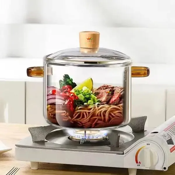 VIVA SMART Clear Glass Cooking Pot with lid Clear Pots for Cooking ...