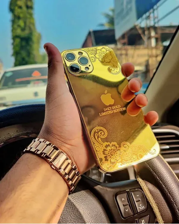 GOLDEN PLATINGS Apple Logo 24K Limited Edition Customized Name Golden ...