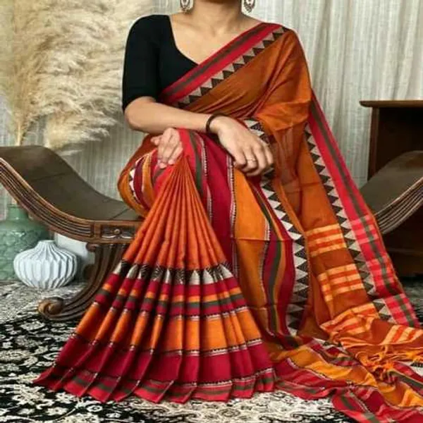 DEVIKA TEXTILES Deep Gold Rangoli Border Narayanpet Pure Handloom ...