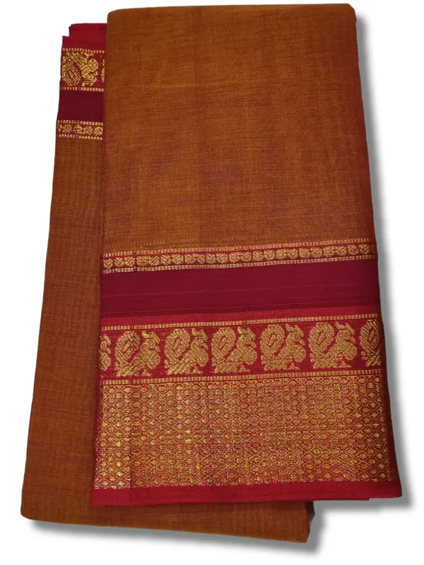 DEVIKA TEXTILES Deep gold Narayanpet Cotton saree with Running blouse ...