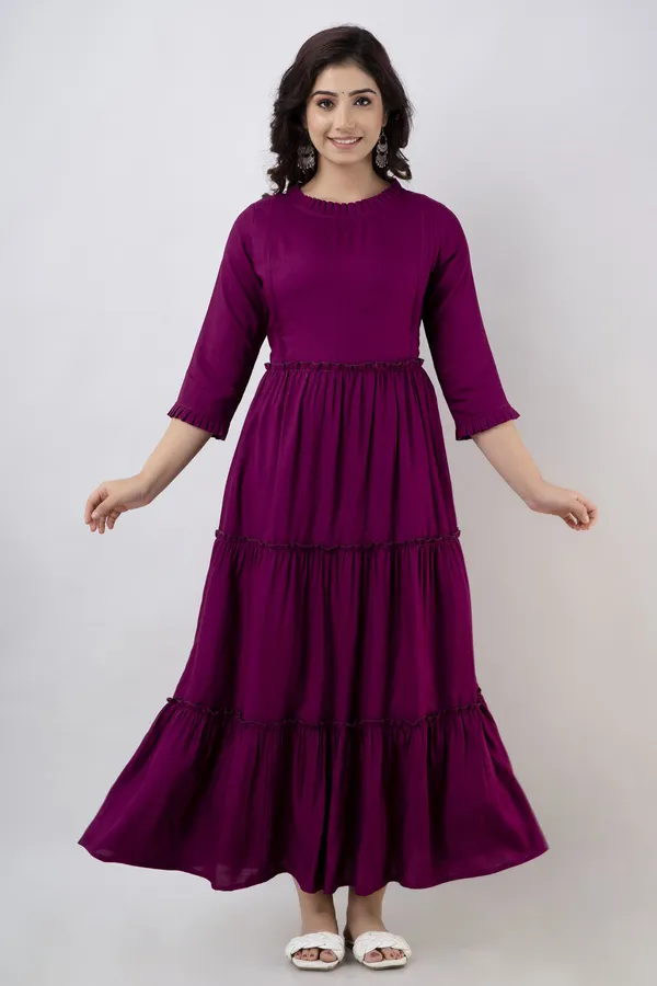 Label Kushagra Maternity Purple Solid Flared Kurta Price in India - Buy ...