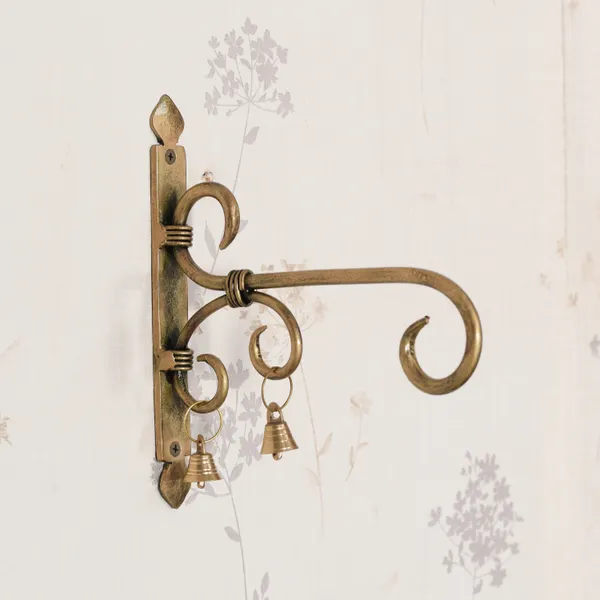 Lamcy Plaza Pack of 2 Hand Forged Metal Antique Golden Wall Bracket ...