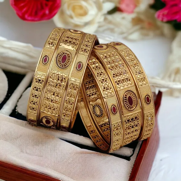 Kalyani Jewellers ( shreenathji jewellery ) Premium Brass Designer Traditional Bangle Set Of 6 ...