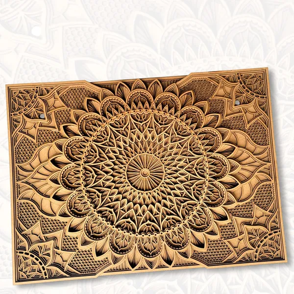 Gloridec Brown Wooden MDF 3D Mandala Wall Décor Decorative Multi ...