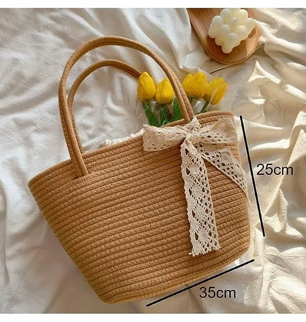 FictionStyle Jute & Cotton Bag - Natural Threads Fiction Style Series ...