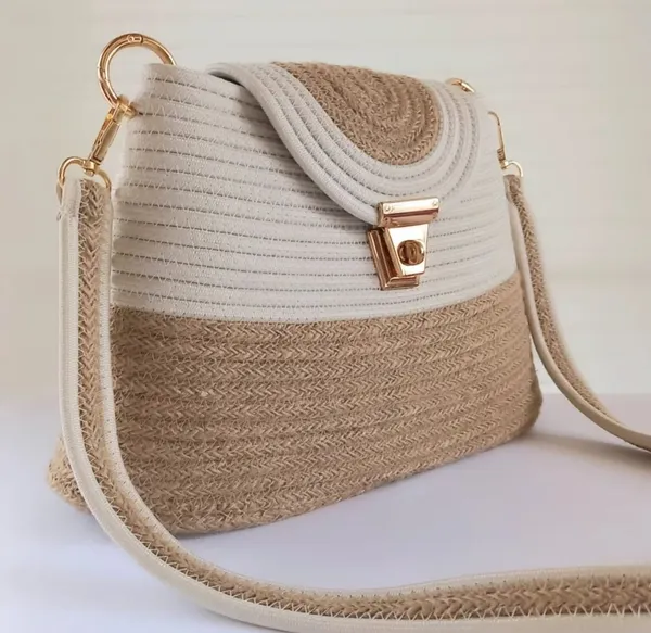 FictionStyle Top Handle Weaved Tote Shoulder Jute Bag - Fiction Style ...
