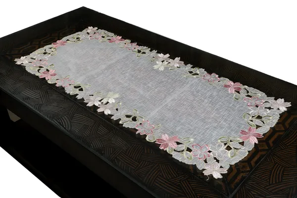Tanlooms Pink Tissue Embroidery Design Centre Table Runner [16x36 ...